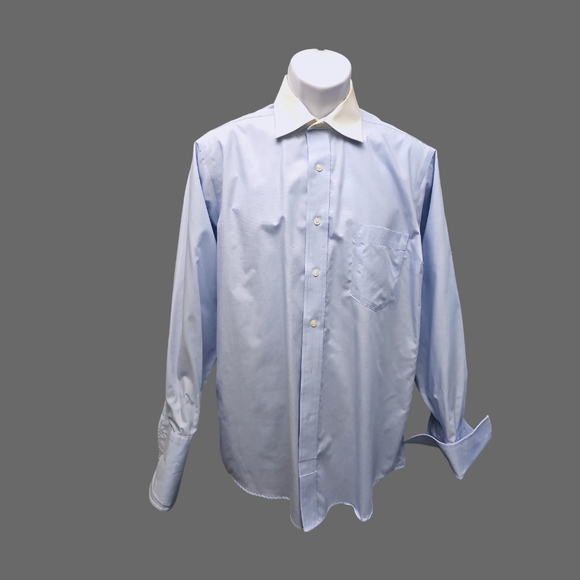 Shirts | Mens Dress Shirt French Cuff 16 3233 Lt Blue | Poshmark
